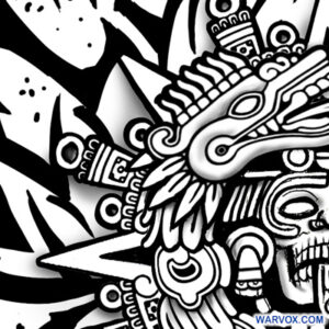 Tonatiuh Aztec Soul Dark Lettering Tattoo - Aztec Tattoo Ideas